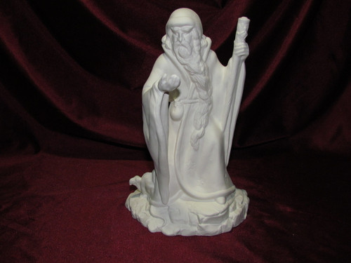 Ceramic Bisque Wizard With Staff And Stars On Cloak pyop unpainted ...