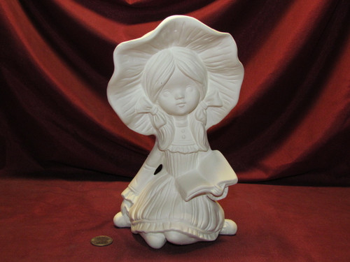 Ceramic Bisque Evergreen Girl Wendy ~ Bonnet Girl Sitting With Book ...