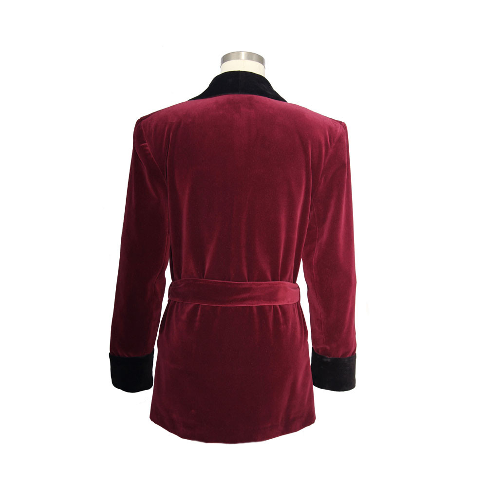 Women's Wine Velvet Smoking Jacket | Smoky Joe's Clothing