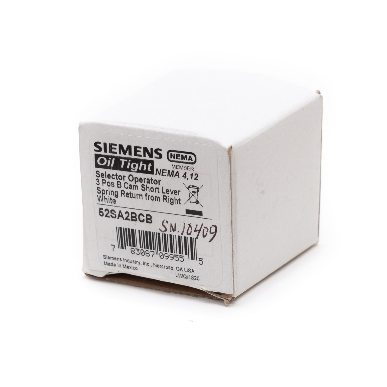 Siemens 52SA2BCB 3-Position 1-Maintained + 1-Momentary Selector Switch ...