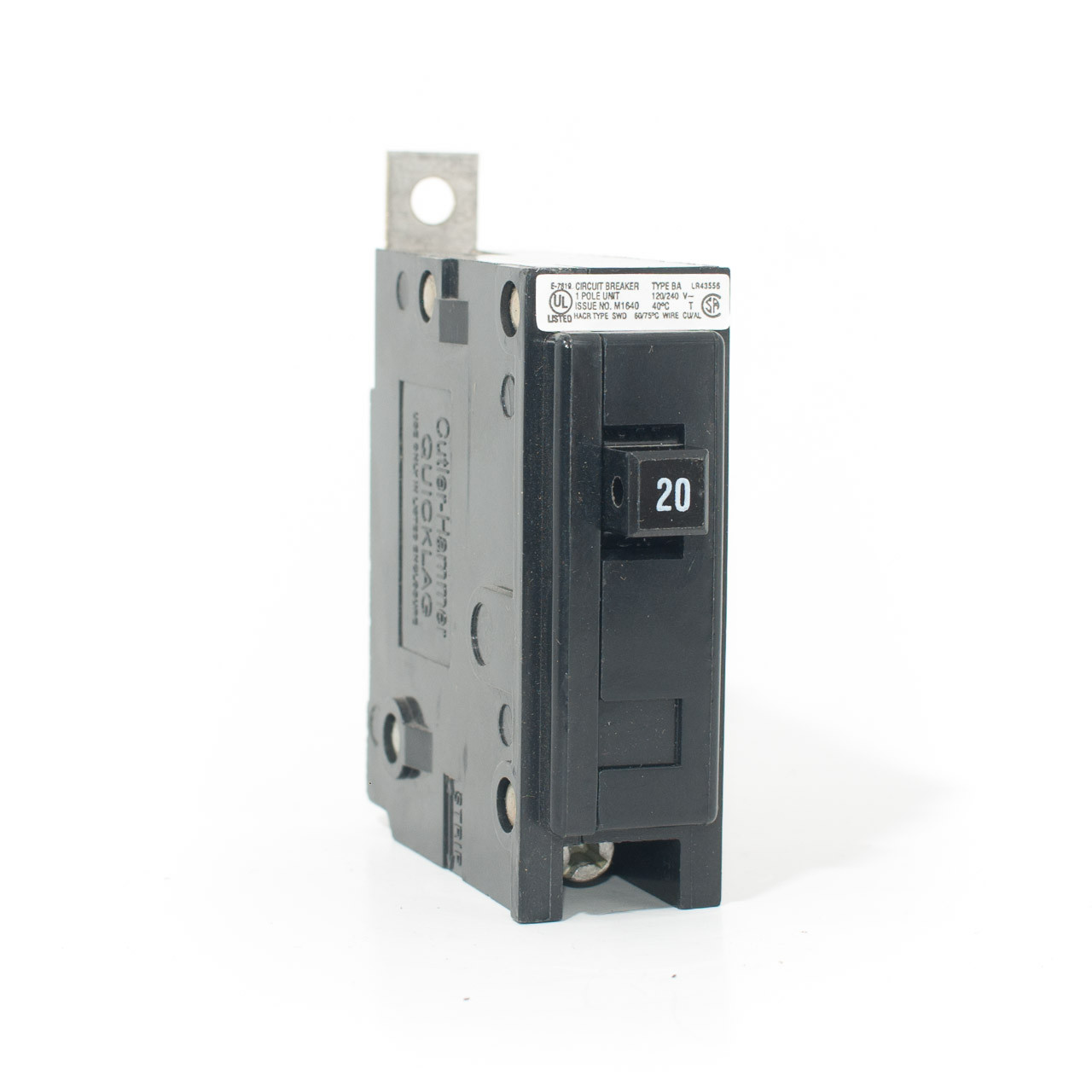 Eaton Cutler-Hammer DNBA2020 20-20A 1P Tandem Bolt-On Breaker ...