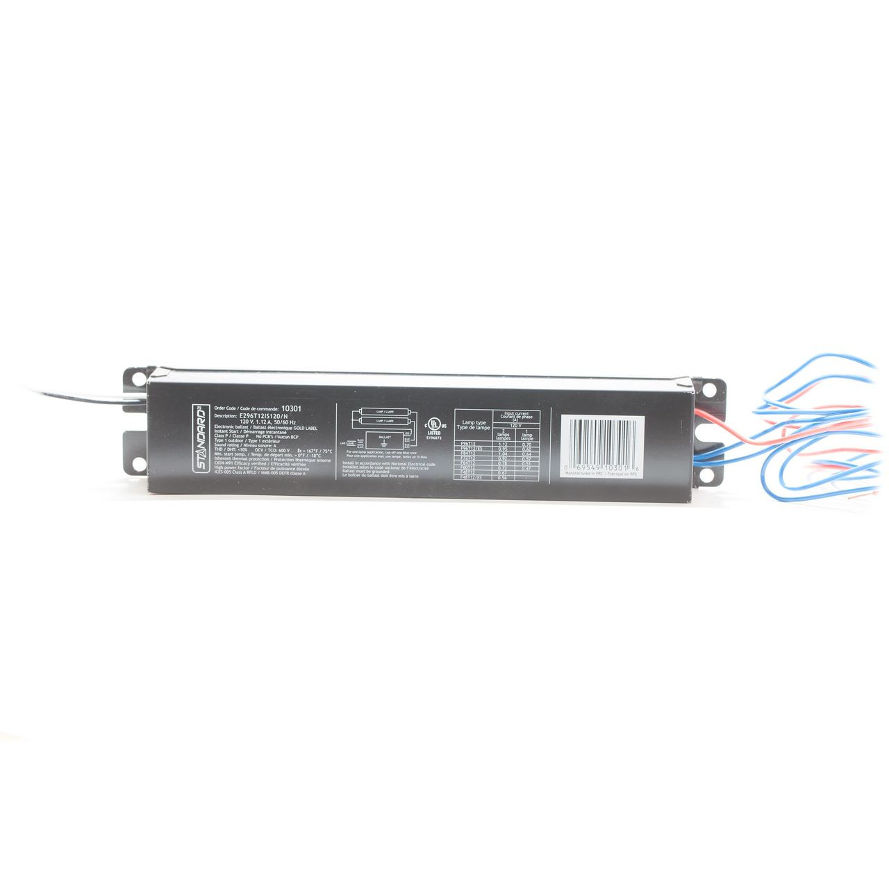 Standard 120V T12 Instant Start Electronic Ballast 1-2 Tubes - TremTech ...