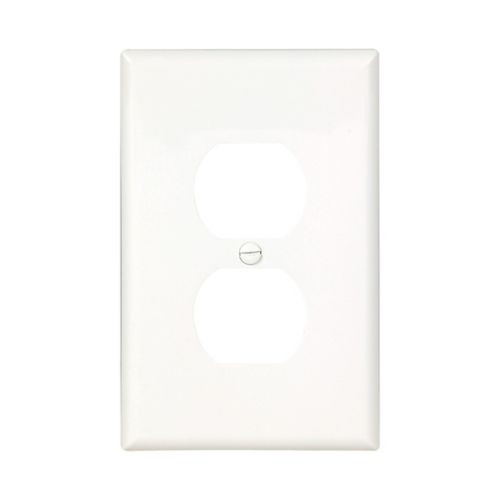 Eaton Mid-Size Single Gang Duplex Wall Plate (White)