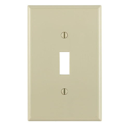Cooper unbreakable Single Gang Toggle Switch Wall Plate (Almond)