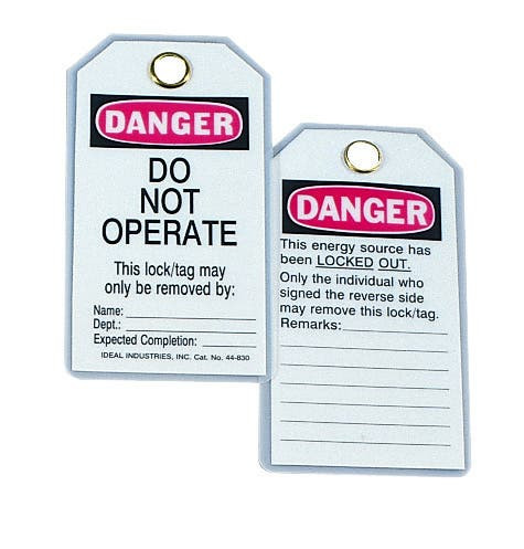 Ideal "Do Not Operate" Lockout Tags With Zip Ties