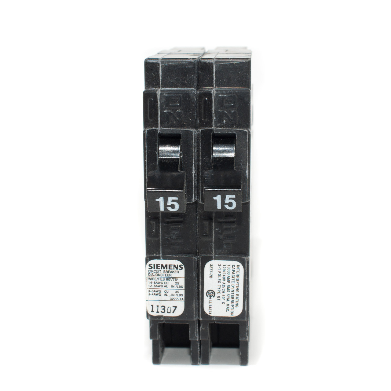 Siemens Q1515NC Tandem 15/15A Single Pole Push-On Breaker - TremTech ...