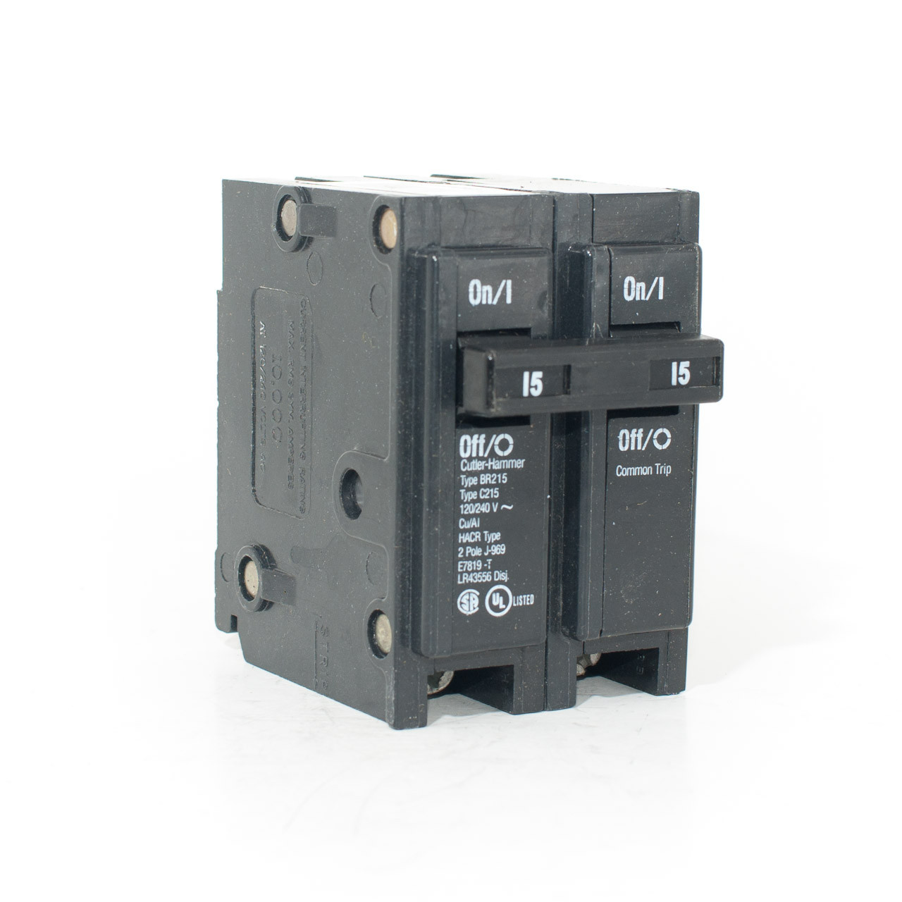 Eaton Cutler-Hammer DNPL1515 Tandem 15/15A Single Pole Push-On Breaker ...
