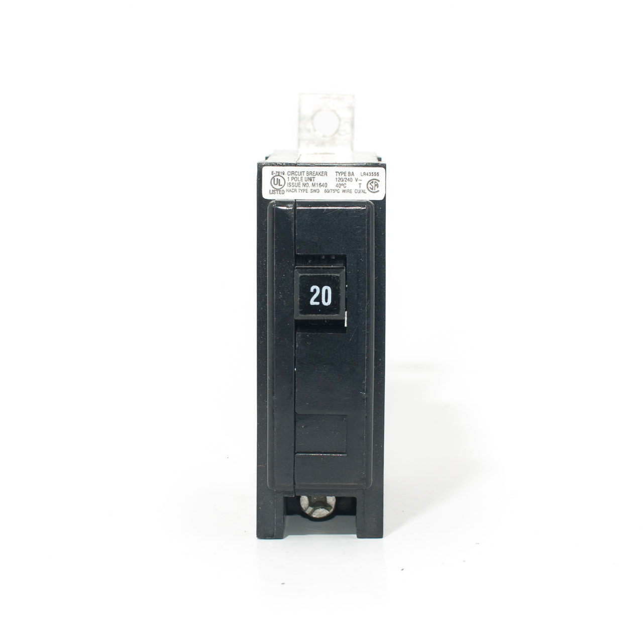 Eaton Cutler-Hammer BAB1020 Single Pole 20A 'BA' Bolt-On Breaker ...