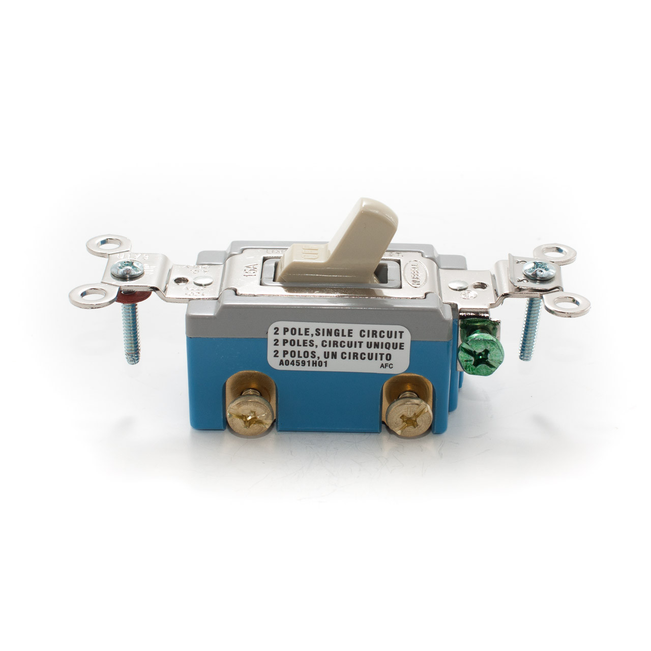 Toggle Switch, Double Pole 15A 120/277V, Industrial Grade, Ivory ...