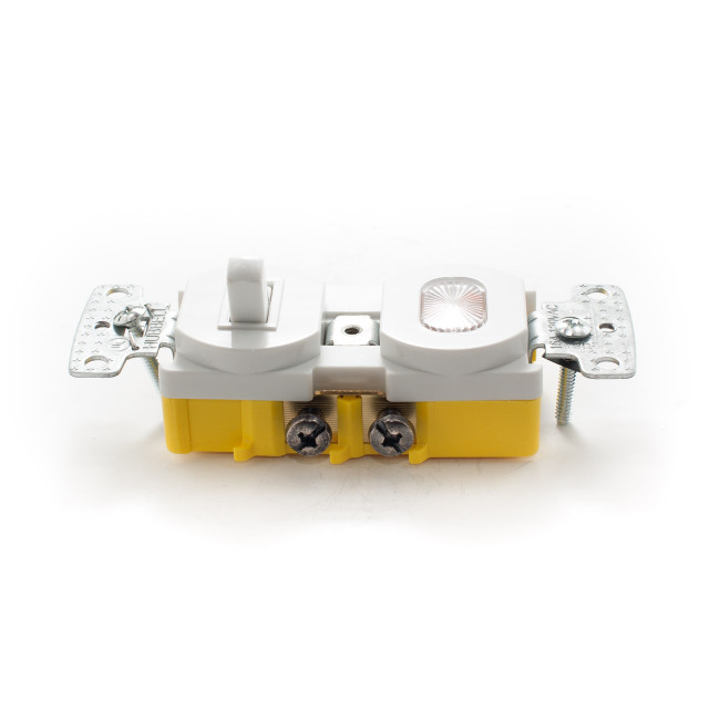 Combination Toggle Switch & Pilot Light, 15A 120V, White - TremTech ...