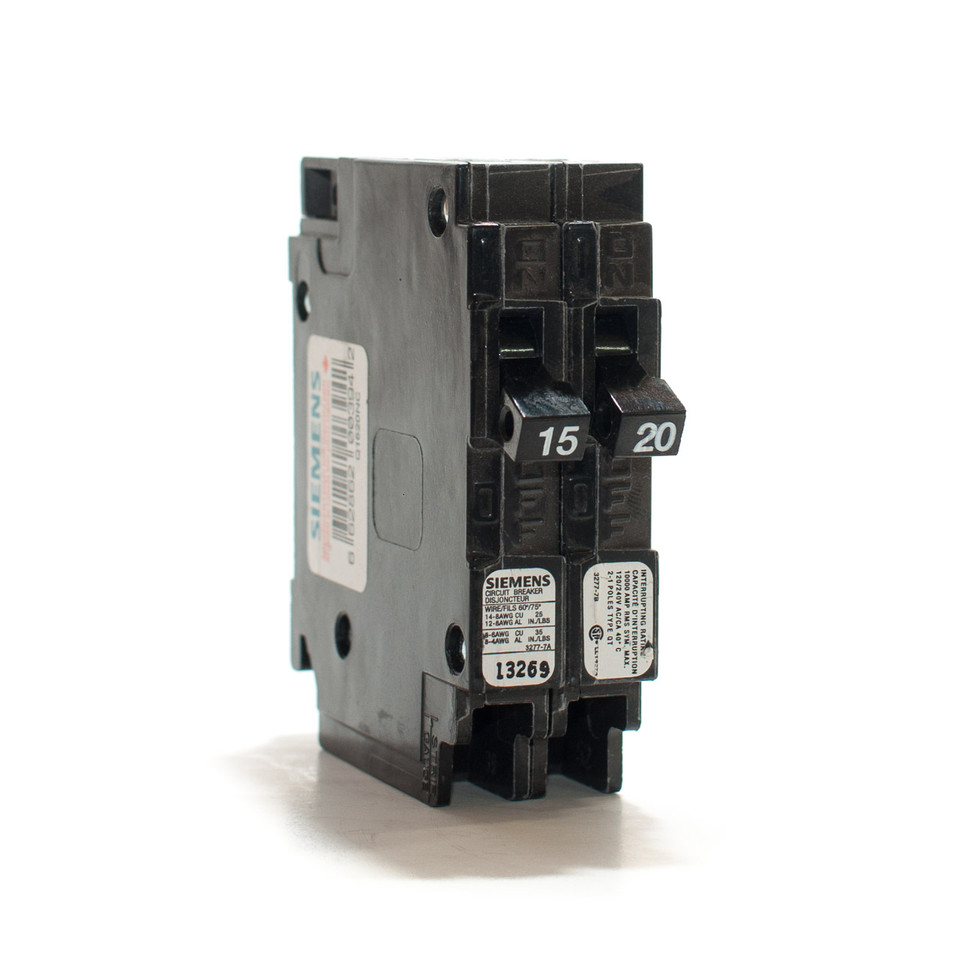 Siemens Q1520NC Tandem 15/20A Single Pole Push-On Breaker - TremTech ...