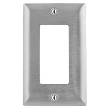 Hubbell Single Gang Stainless Steel Decora Wall Plate