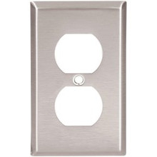 Eaton Stainless Steel Single Gang Duplex Receptacle Wall Plate