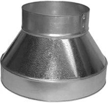 Gray Metal 6"x4" Non Crimped Round Reducer