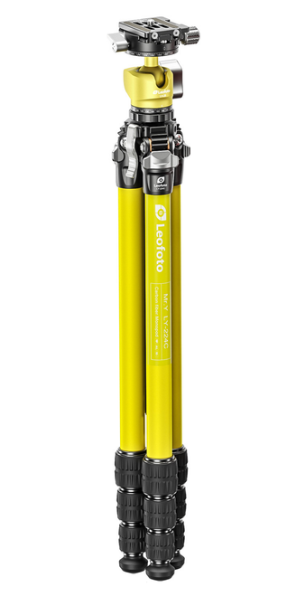 Leofoto LY-224C Mr. Y Series Yellow 4 Section Carbon Fibre Tripod with LH-25 Ball Head (New ...
