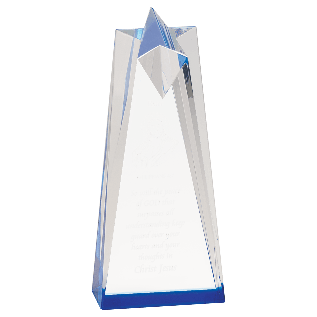 Blue Sculpted Star Acrylic - Heritage Peak Awards and Engraving