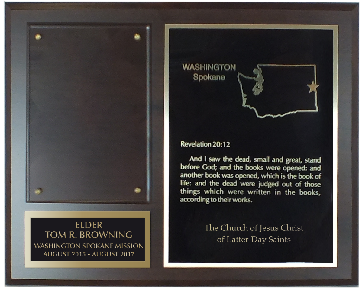 Missionary Plaque - 8x10 - Heritage Peak Awards and Engraving