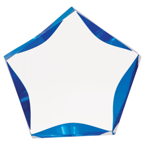 Clear/Blue Luminary Star Acrylic - Heritage Peak Awards and Engraving