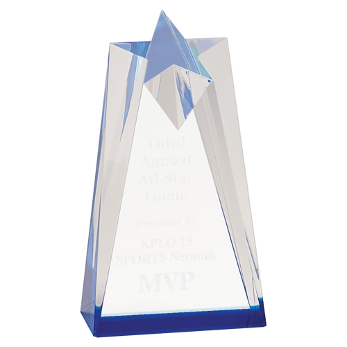 Blue Sculpted Star Acrylic - Heritage Peak Awards and Engraving