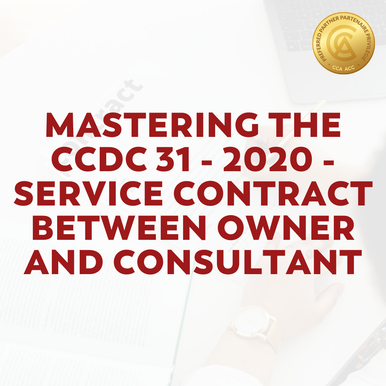 Mastering the CCDC 31 - 2020 - Service Contract between Owner and ...