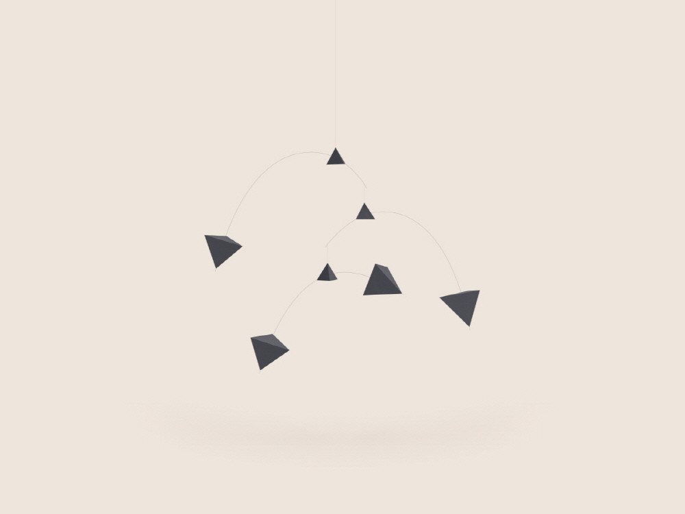 Black Polygon Mobile - Hanging Mobile Gallery