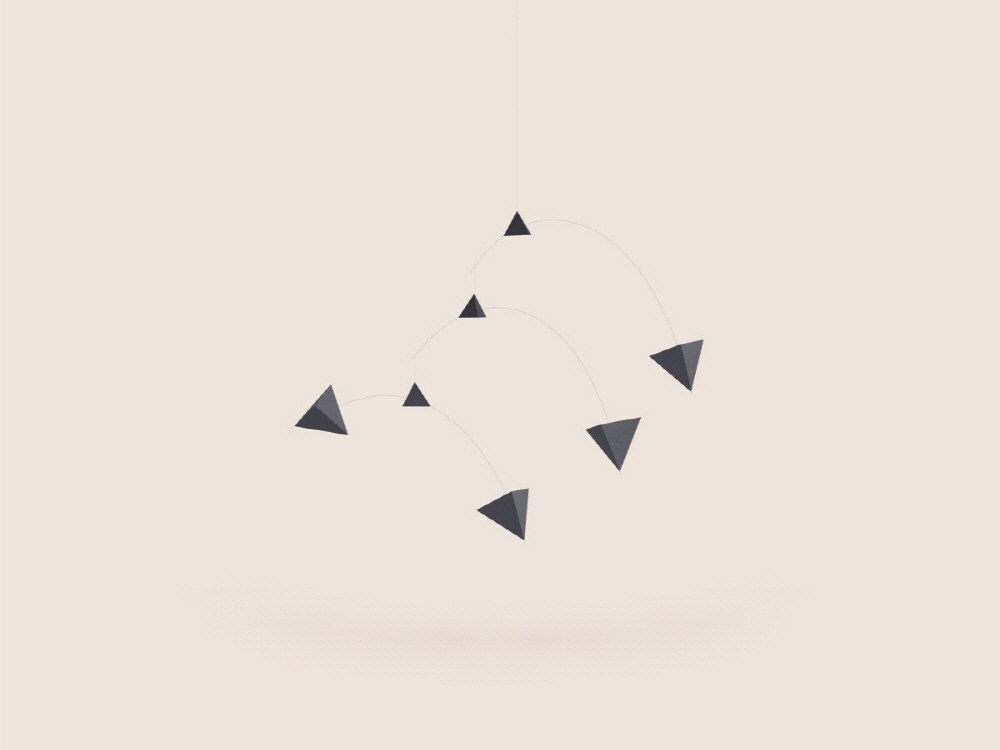 Black Polygon Mobile - Hanging Mobile Gallery
