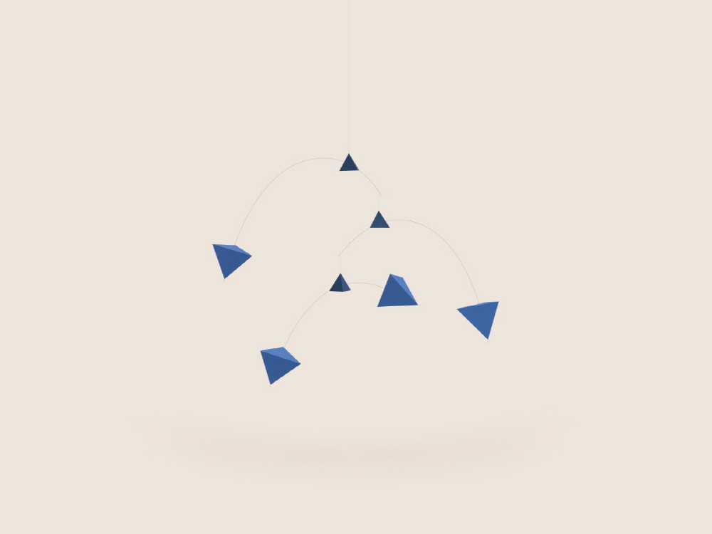 Blue Polygon Mobile - Hanging Mobile Gallery