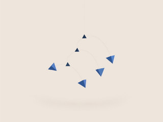Blue Polygon Mobile - Hanging Mobile Gallery