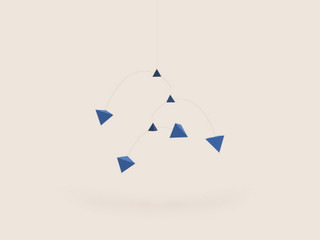 Blue Polygon Mobile - Hanging Mobile Gallery
