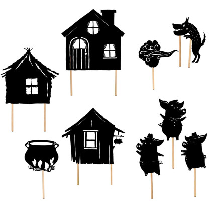 Moulin Roty Three Little Pigs Shadow Puppets