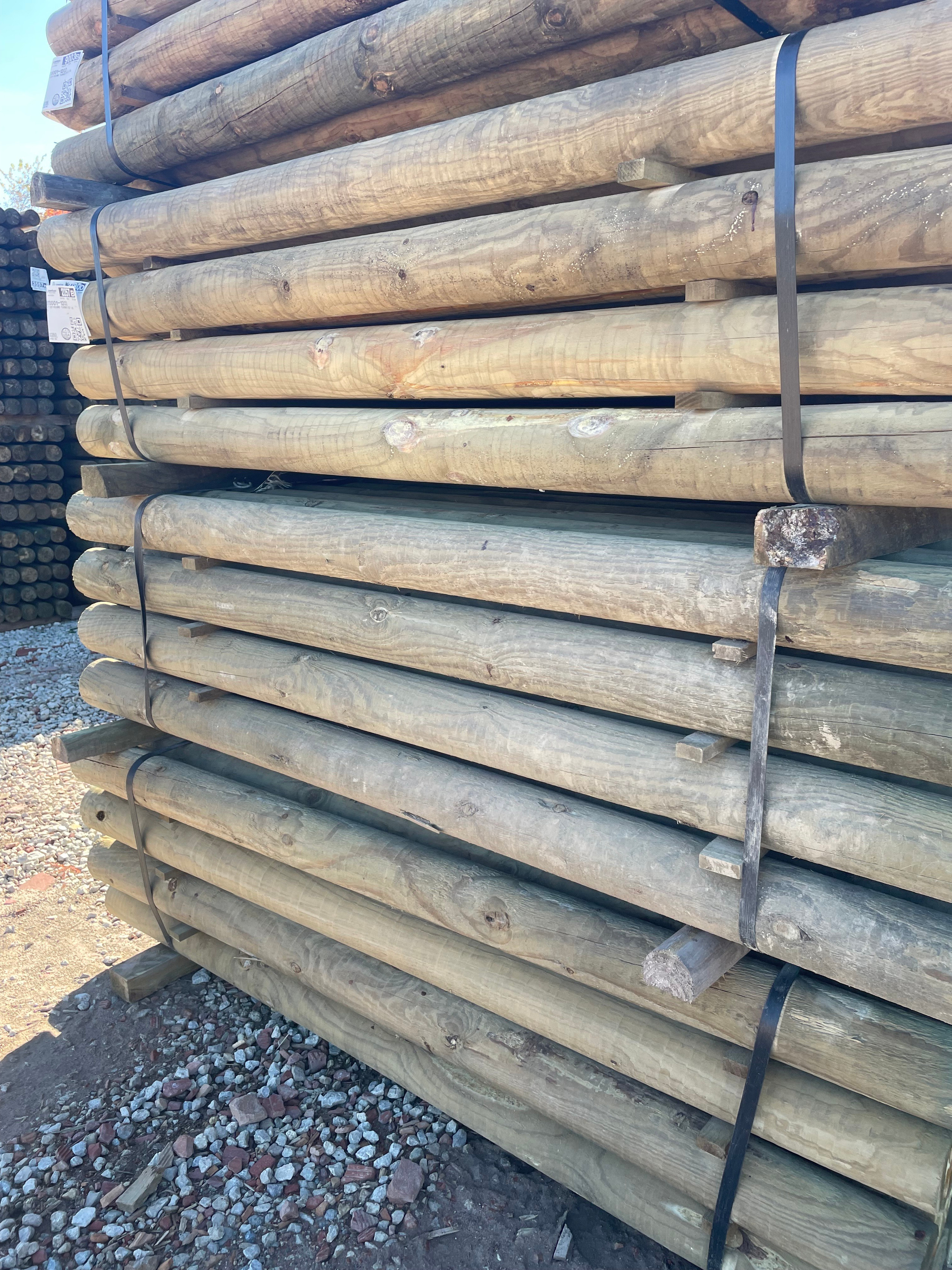 Southern Yellow Pine Treated Cylinder Post - 5" x 8' - RanchCity.com