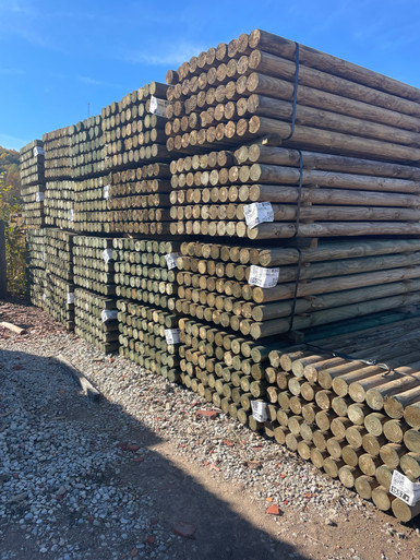 Southern Yellow Pine Treated Cylinder Post - 4" x 7' - RanchCity.com