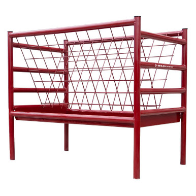 4' Behlen Goat Bunk Feeder w/ Hay Rack - RED - RanchCity.com