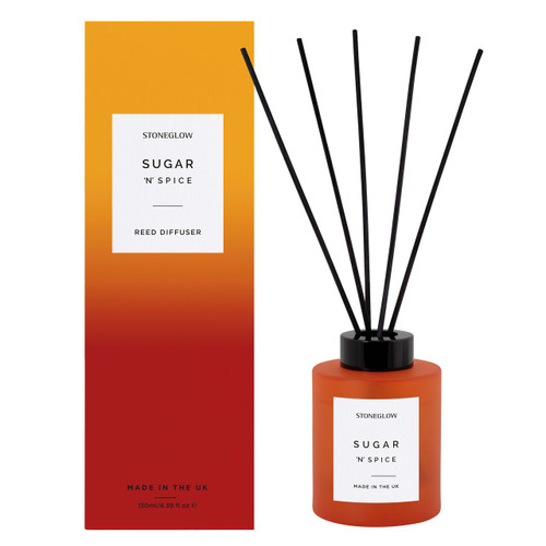 Sol - Sugar 'n' Spice - Scented Reed Diffuser 130ml - Dark Orange Glass