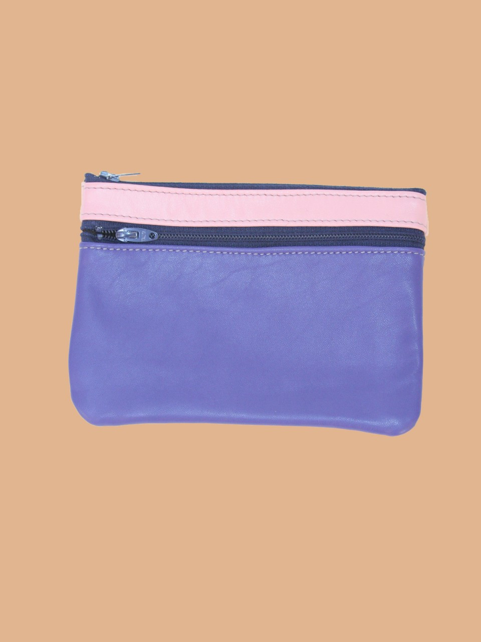 Pink/Violet Change Purse - Recycled Leather - Solne Eco Department Store