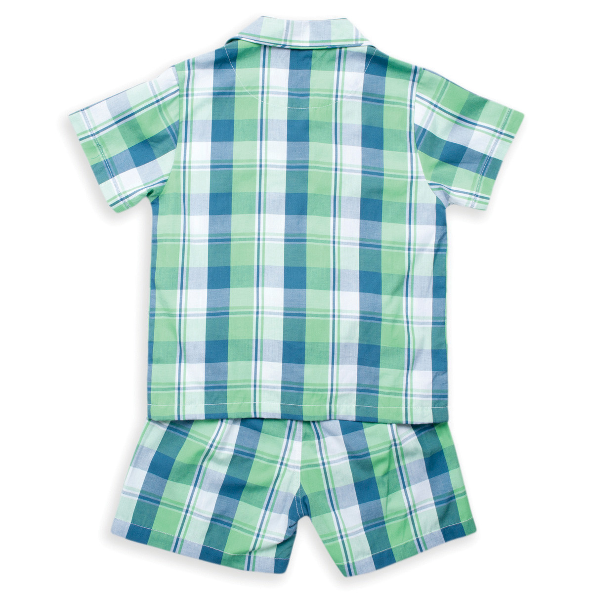 Organic Cotton Boys Check Shortie Pajama - Fair Trade - Solne Eco ...
