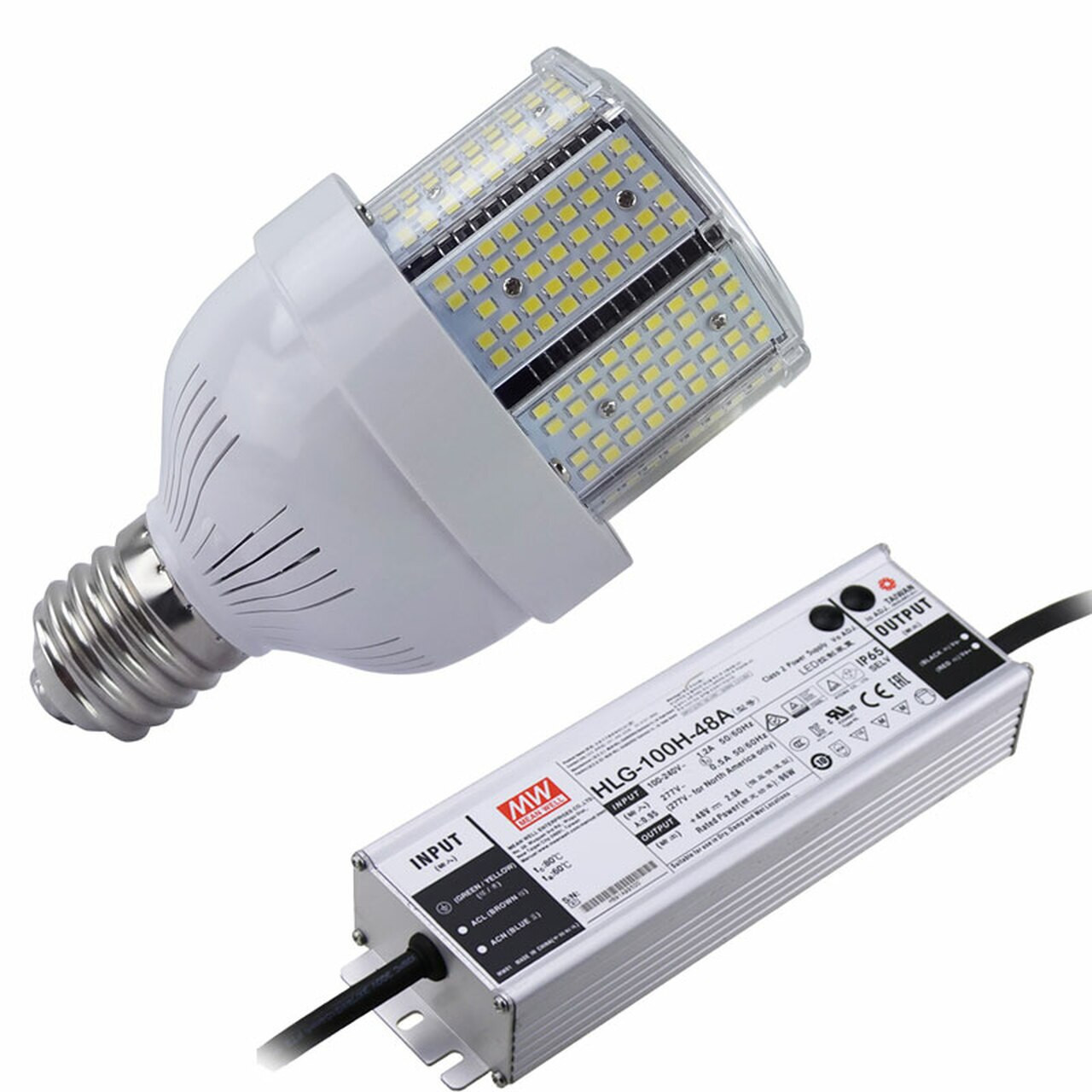 50 Watt Stubby LED Corn Bulb, Replaces 150 Watt HID, 7,500 Lumens ...
