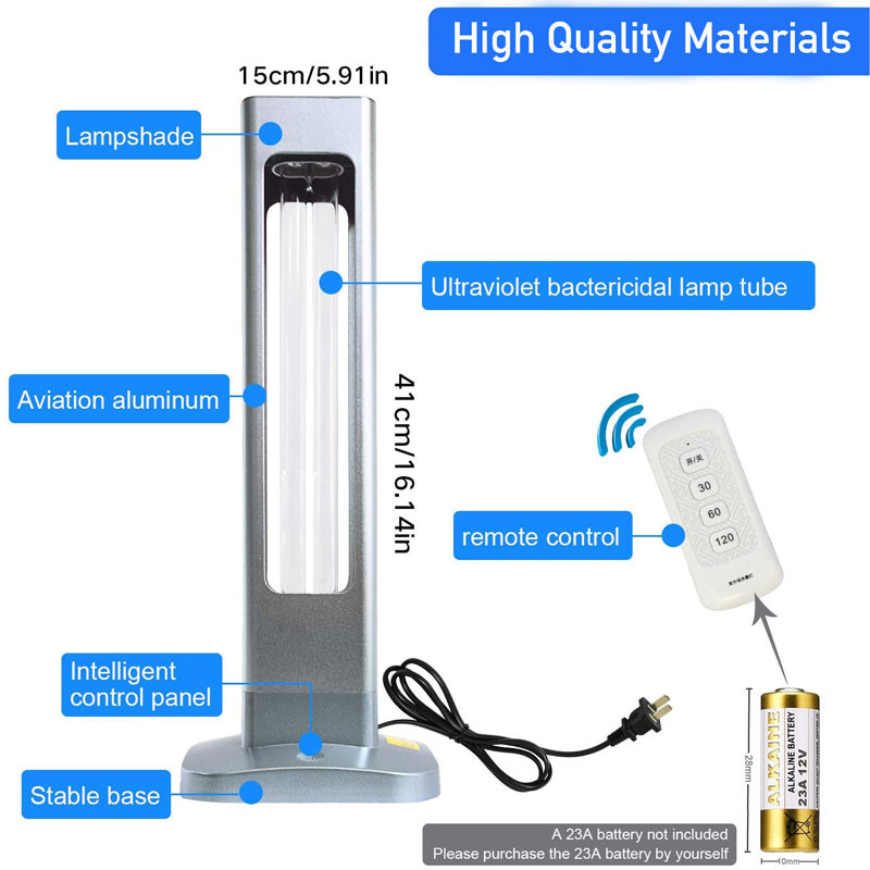 UVC 32 Watt Germicidal, Anti Viral, Anti Bacterial Desk Lamp, Wireless ...