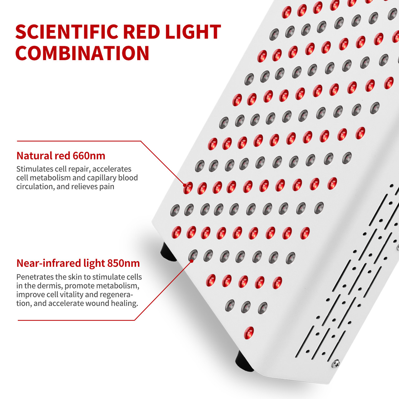 36 Watt Red Light Therapy Light Panel Device with 660nm & 850nm ...