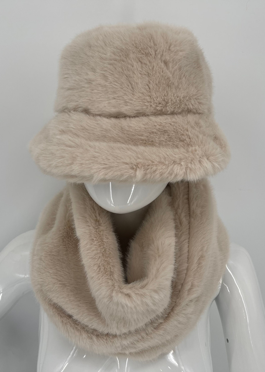 New! Faux Fur Infinity Scarf and Hat Sets # HS621 - High Fashion Trading