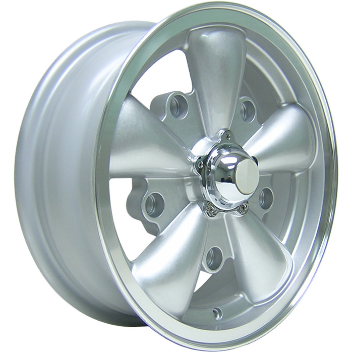 C32-E252S - SILVER 5 SPOKE ALUMINUM WHEEL - 5.5 INCH WIDE X 15 INCH DIA ...