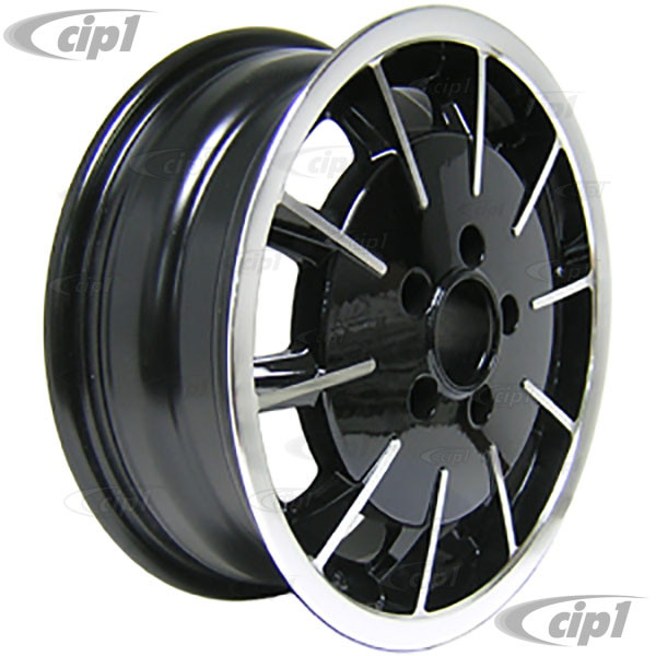 C32-GB1B - GAS-BURNER STYLE ALUMINUM WHEEL - BLACK WITH POLISHED RIBS ...