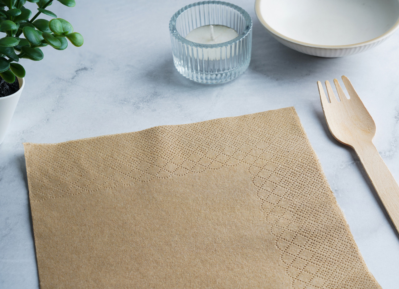 Brown Paper Napkins, 33x33cm