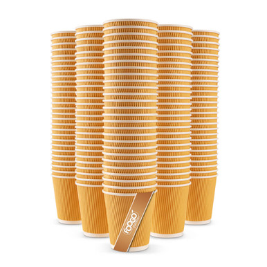 10oz (300ml) Triple Wall Ripple Paper Cups Brown | Heat-Resistant ...