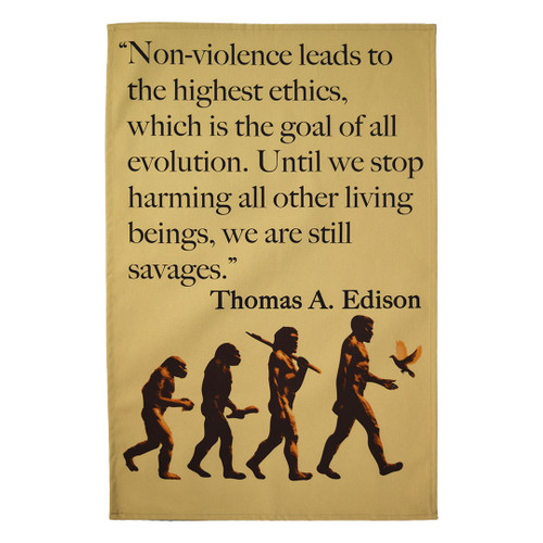 Thomas Edison Animal Rights Tea Towel - Radical Tea Towel US