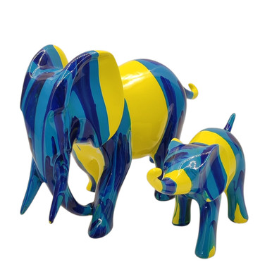 Blue And Yellow Elephant - lifestyle @ BALI TRADING