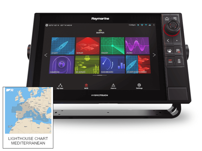 Raymarine Axiom 2 Pro 12 S with Mediterranean Lighthouse Chart ...