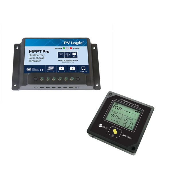 PV Logic 15A MPPT Dual Battery Charge Controller with Display ...