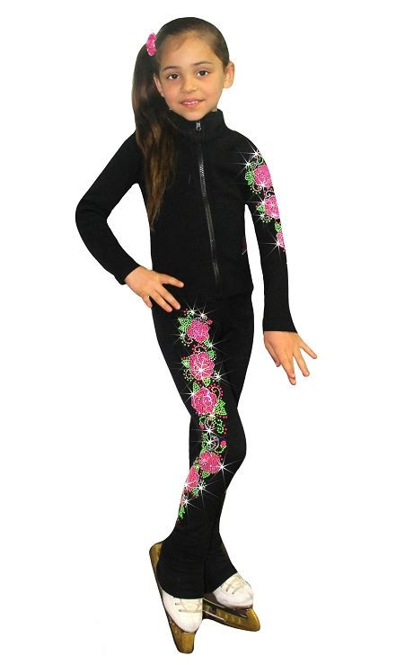Ice Skating Jacket with "Roses Swirls" Design