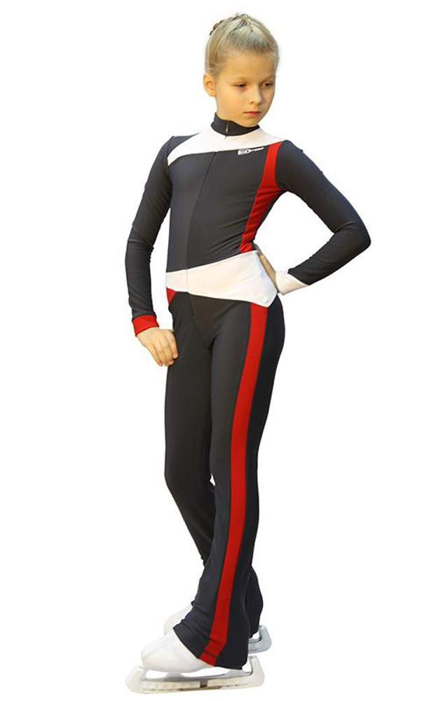 IceDress - Figure Skating Training Overalls - Skating (Dark grey, Red ...